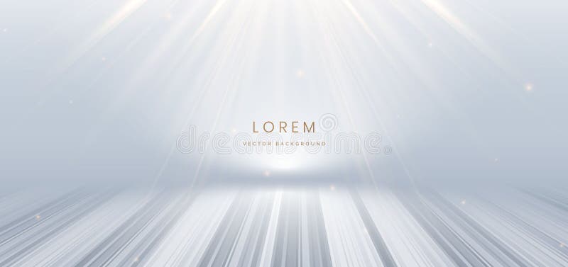 Abstract Luxury White Ray on Grey Background. with Gold Lighting Effect ...