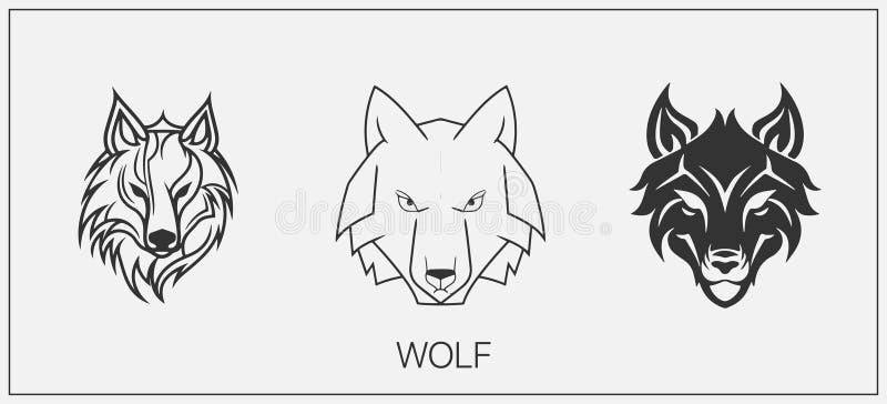 Abstract Luxury Wolf Head Vector Monogram Logo Design Template. Wolf ...