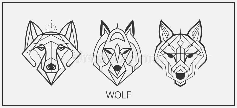 Abstract Luxury Wolf Head Vector Monogram Logo Design Template. Wolf ...
