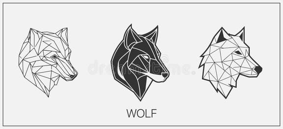 Abstract Luxury Wolf Head Vector Monogram Logo Design Template. Wolf ...