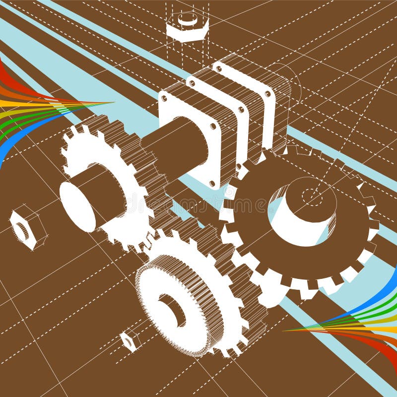 Abstract Machine Background Stock Illustration - Illustration of circle ...