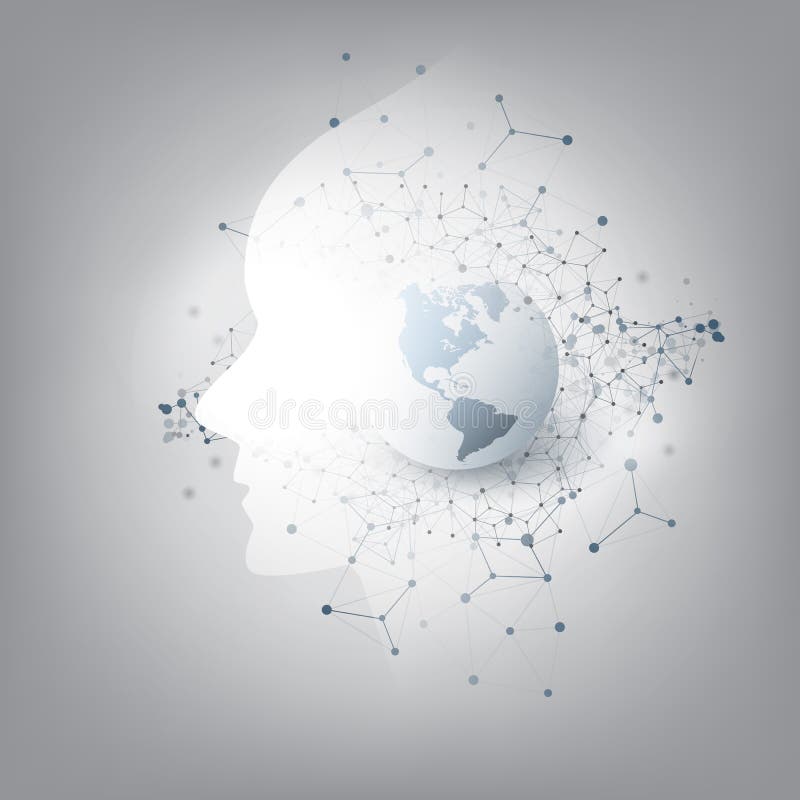 Abstract Machine Learning, Artificial Intelligence, Cloud Computing and Networks Design Concept ...