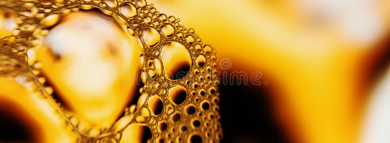 Abstract Macro Background of Effervescing Golden Champagne Bubbles ...
