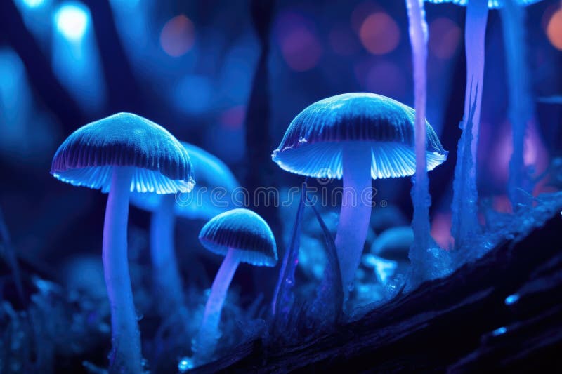 Abstract Macro of Bioluminescent Fungi Textures Stock Illustration ...