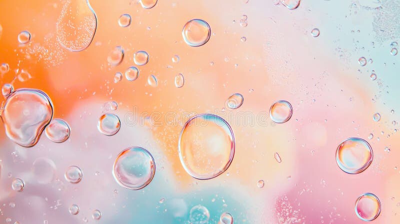 Abstract Macro Close Up of Colorful Bubbles Floating on a Vibrant ...