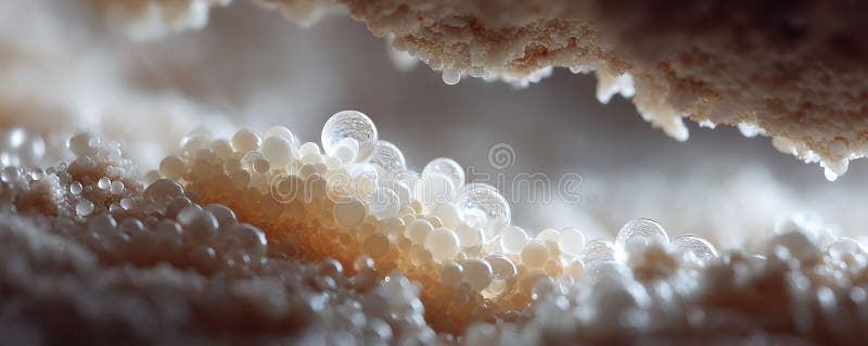 Abstract Macro Image of Clear and White Bubbles Clustered Together ...