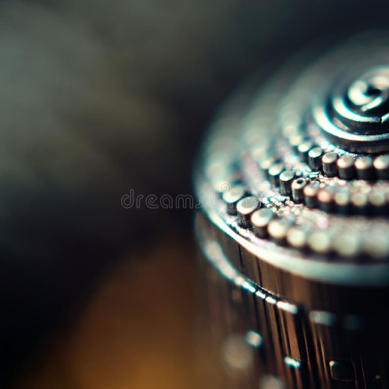 Abstract Macro Image Featuring a Metallic, Cylindrical Structure with ...