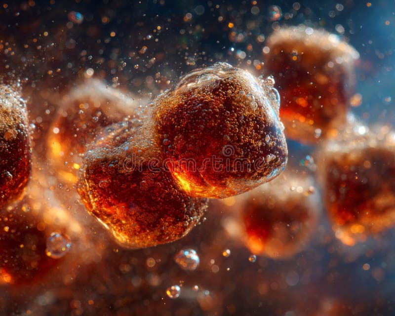 Abstract Macro Photography of Brown Sparkling Liquid Bubbles Stock ...