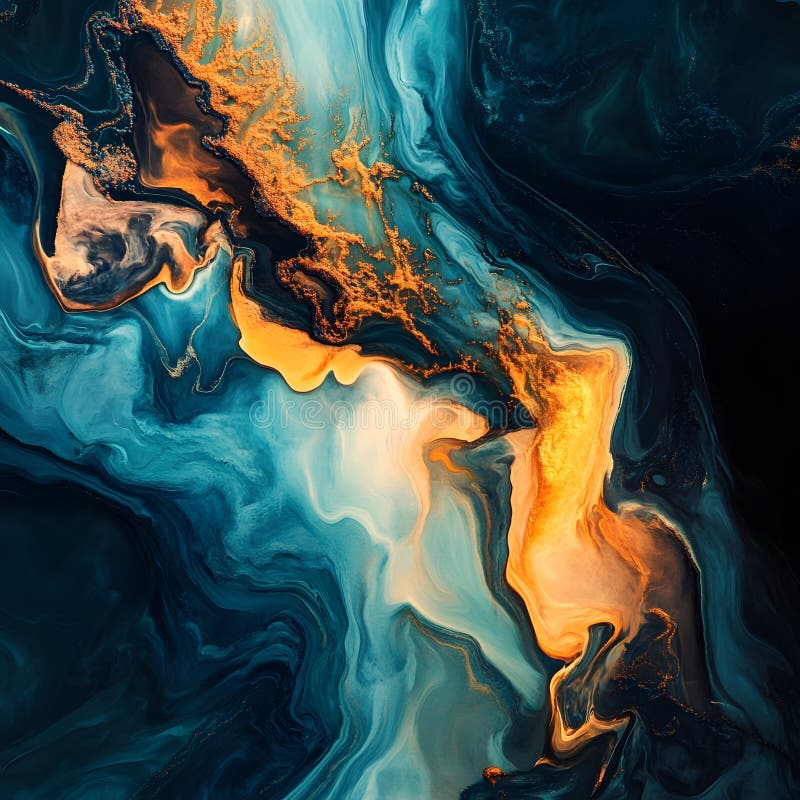 Abstract Macro Photography of Colorful Ink Mixture Stock Illustration ...