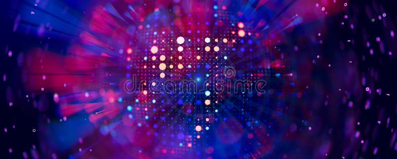Abstract Macro Of Quantum Computing Qubit Cell Subatomic Patterns Of