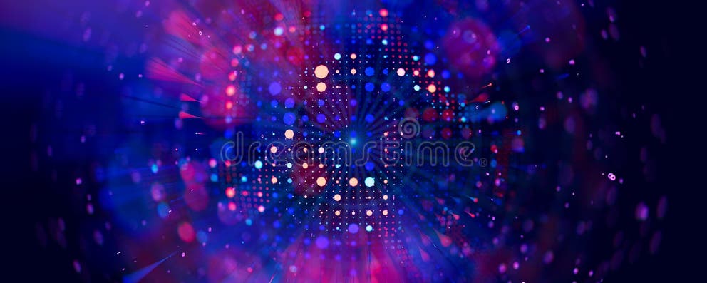 Abstract Macro Of Quantum Computing Qubit Cell Subatomic Patterns Of Cyber Ai Intelligence