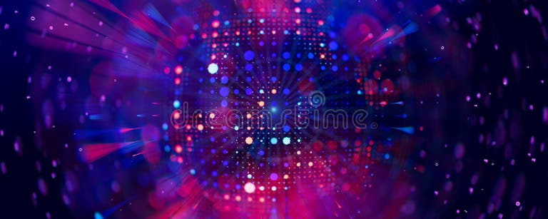 Abstract Macro of Quantum Computing Qubit Cell. Subatomic Patterns of Cyber AI Intelligence ...