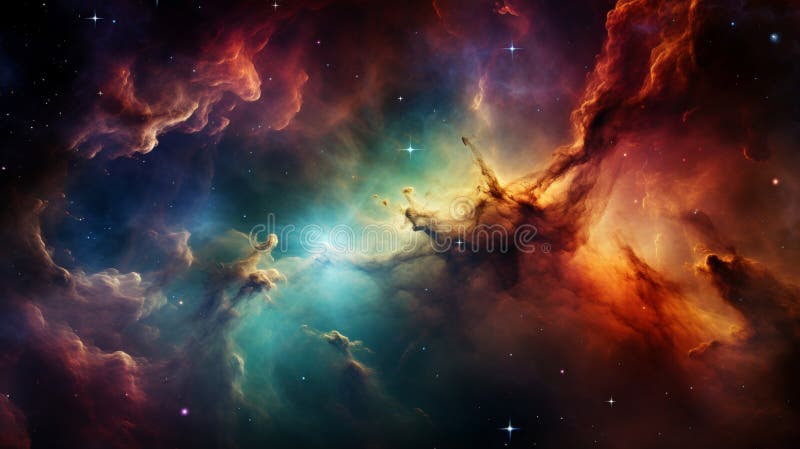 Abstract Colorful Universe, Nebula Night Starry Sky, Multicolor Outer ...