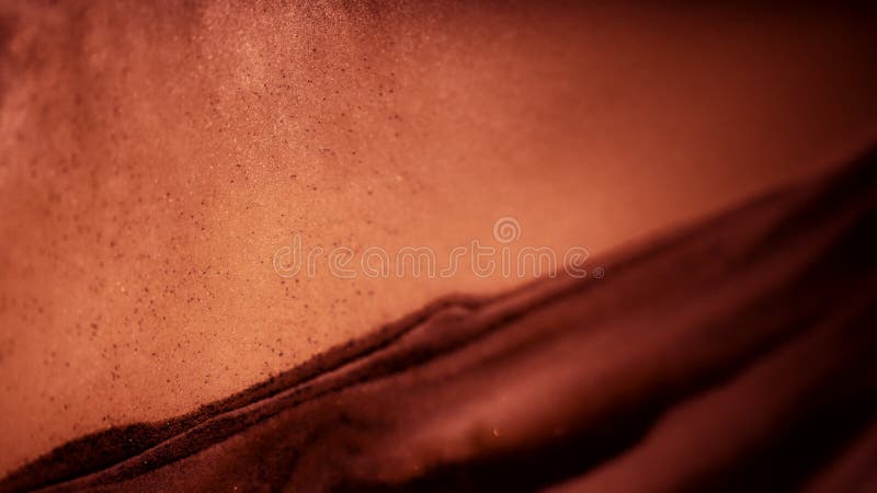 Abstract Macro Shot of Sandy Dust Particles Floating Above the Sand ...