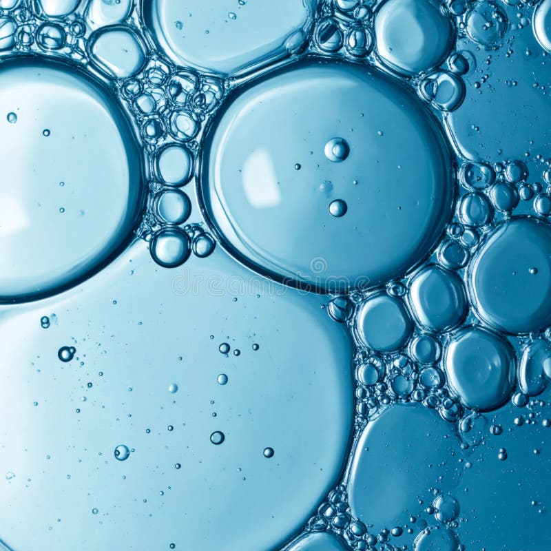 Abstract Macro Texture of Spherical Bubbles with a Blue Tinted ...