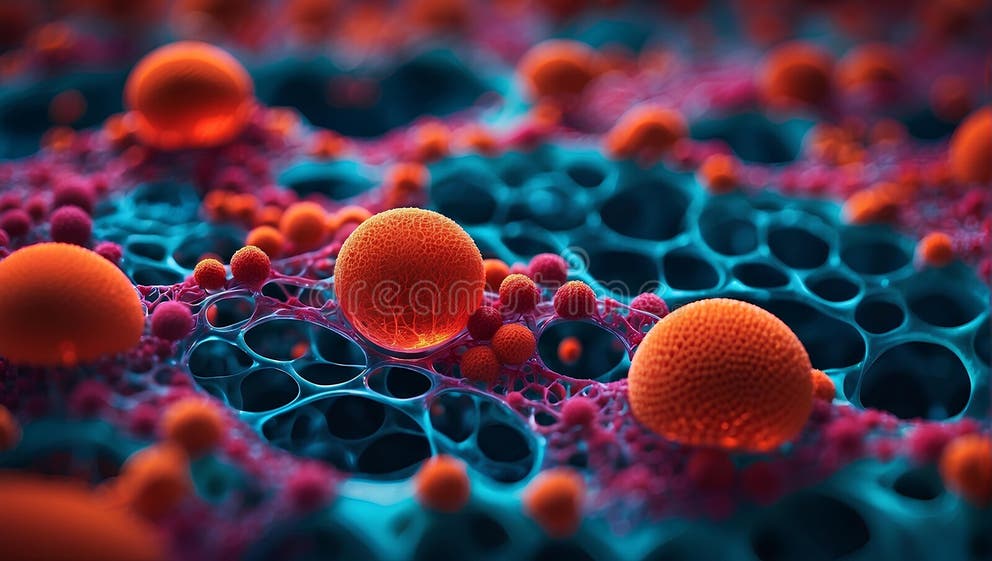 Abstract Human Cell Structure Macroscopic View Stock Image - Image of ...