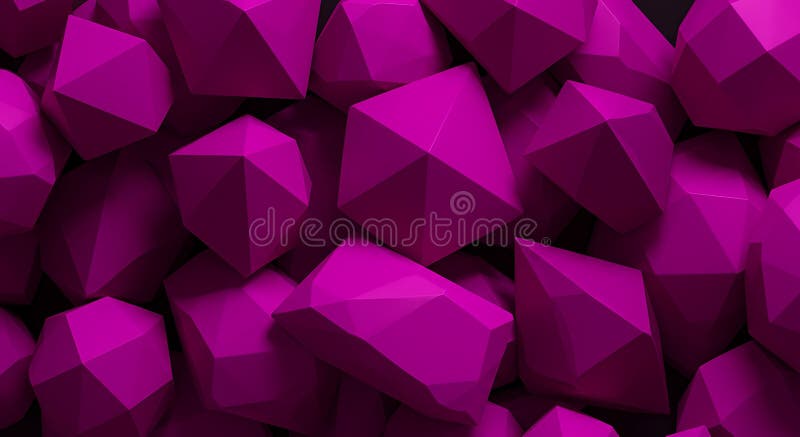 Abstract Magenta Polyhedral Cluster Creates a Bold and Contemporary ...