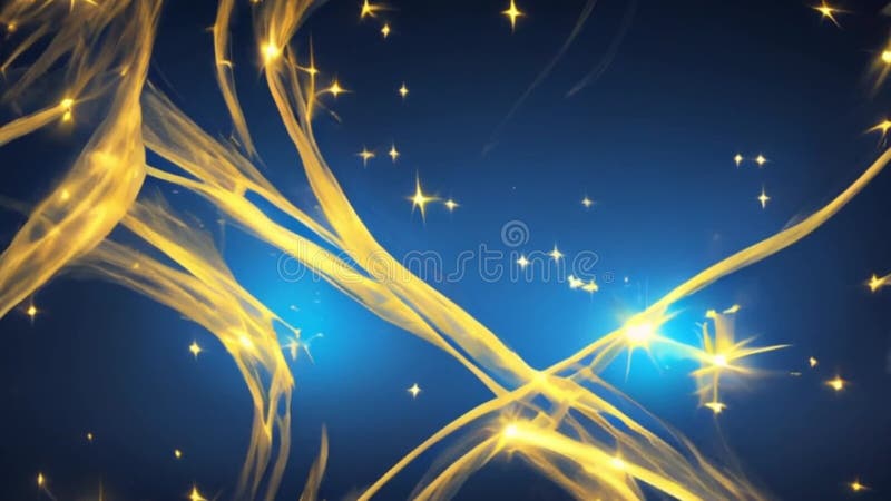 Abstract Magic Blue Background with Golden Sparkles, Motion Stock ...
