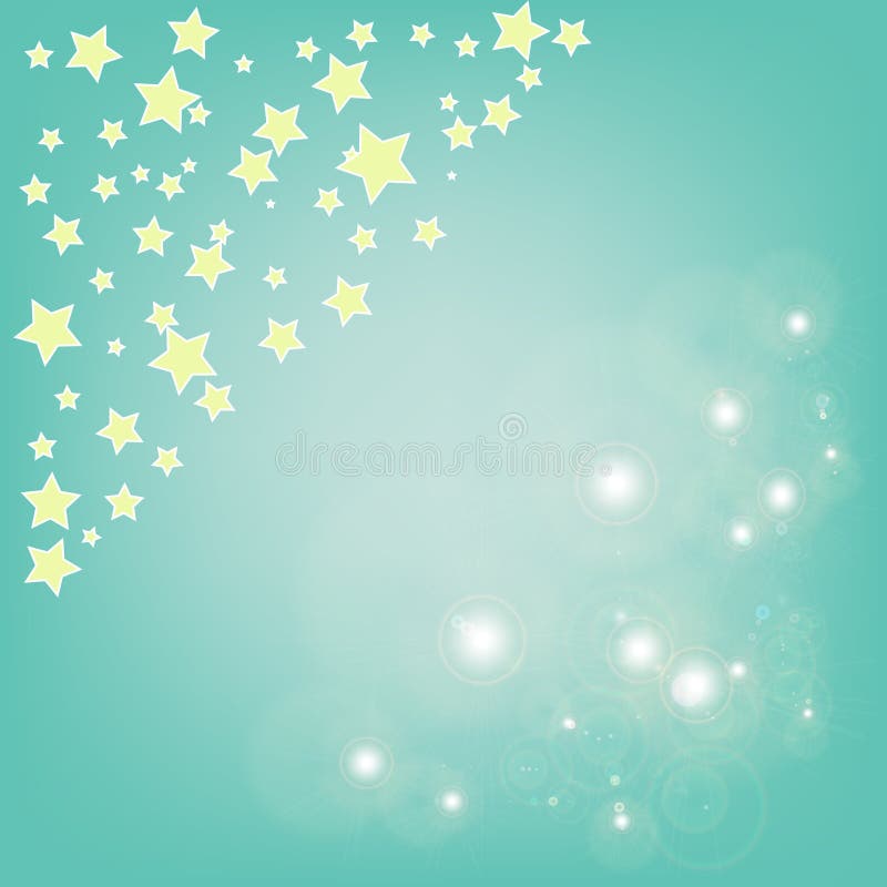 Abstract Magic Bokeh and Yellow Star on Blue Background Stock ...
