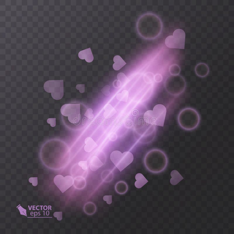 Abstract Vector Magic Glow Effect, Decorative Light Effect of Pink ...