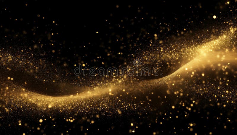Abstract Magic Gold Dust Abstract Background on Black. Beautiful Gold ...