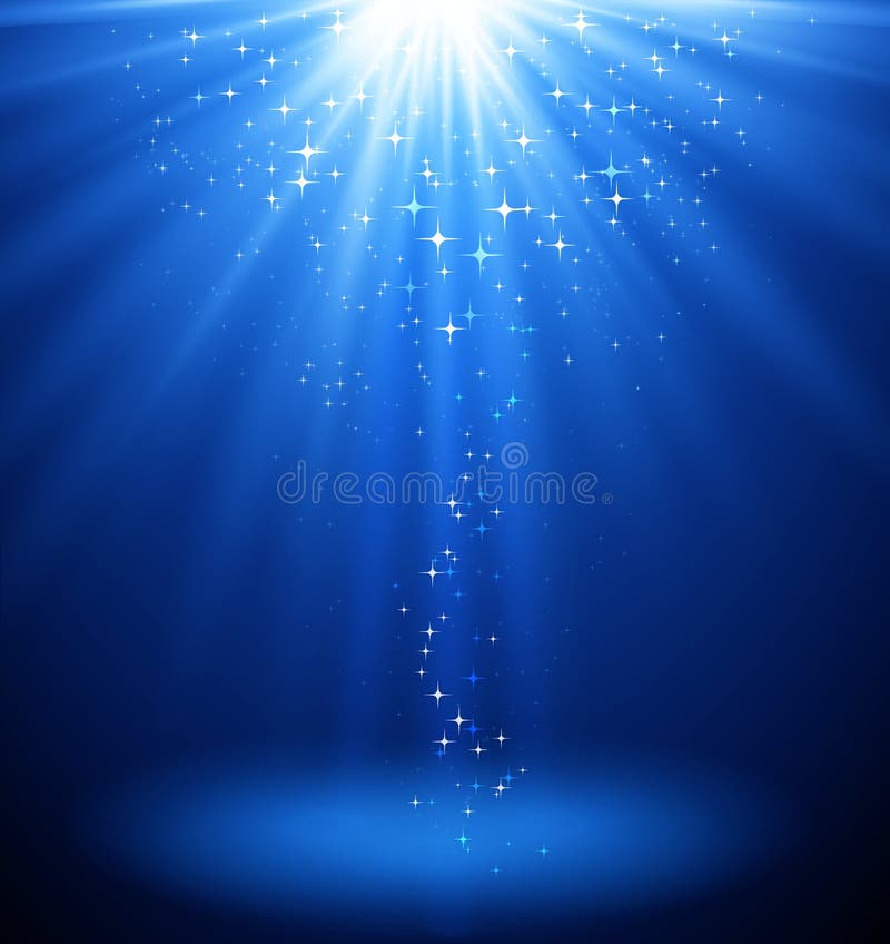 Abstract Magic Light Background Blue Holiday Burst Stock Vector