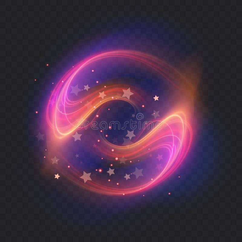 Abstract Magic Light Effect with Stars and Glowing Neon Lines, Magic ...