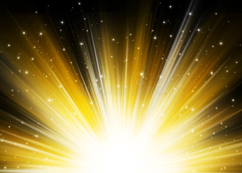 Golden Light Burst stock illustration. Illustration of black - 12447925