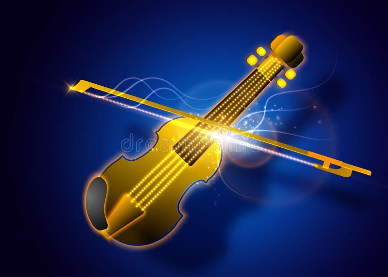 Abstract Magic Violin Illustration. Vector Music Background. Stock ...