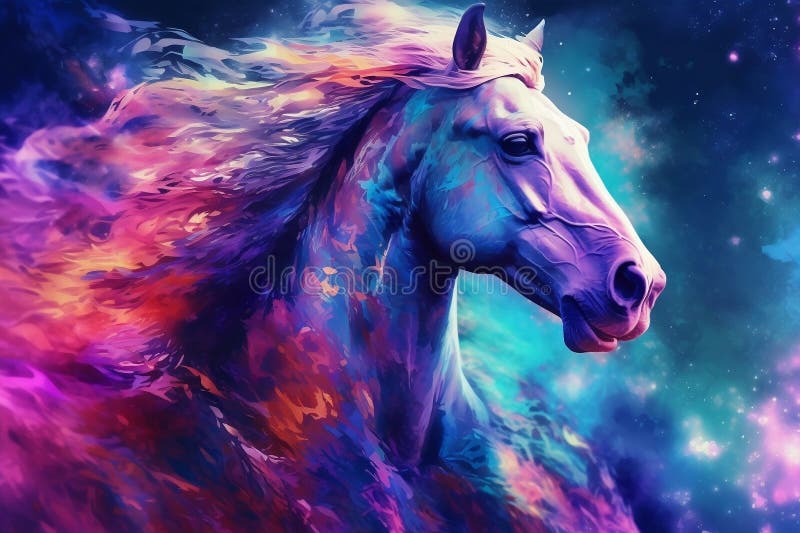 Abstract Magical Horse a Background with a Mystical Mare. Generative AI ...