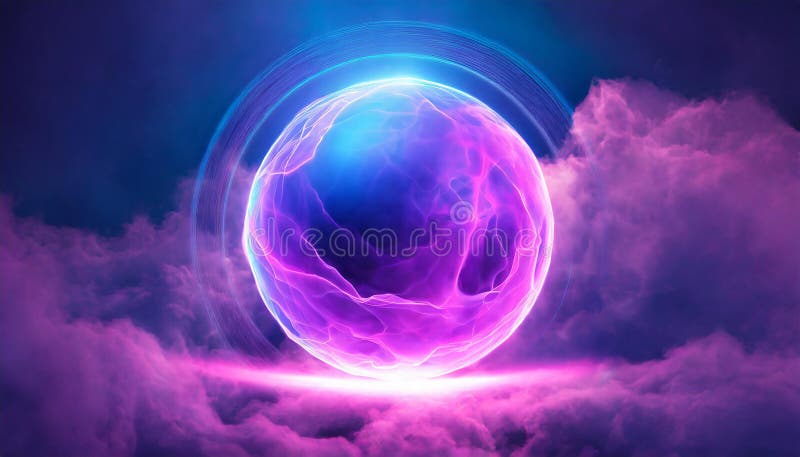 Abstract Magical Round Energy Sphere. Glowing Ball Stock Illustration ...