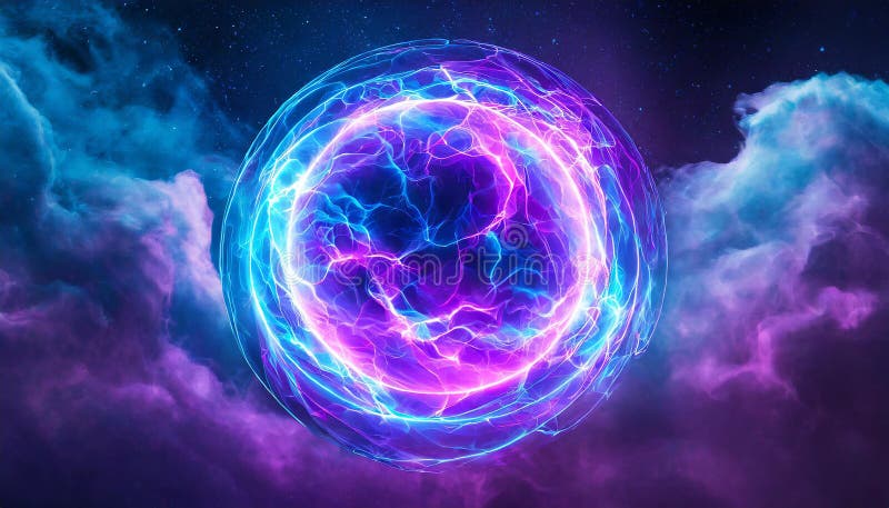 Abstract Magical Round Energy Sphere. Glowing Ball Stock Illustration ...