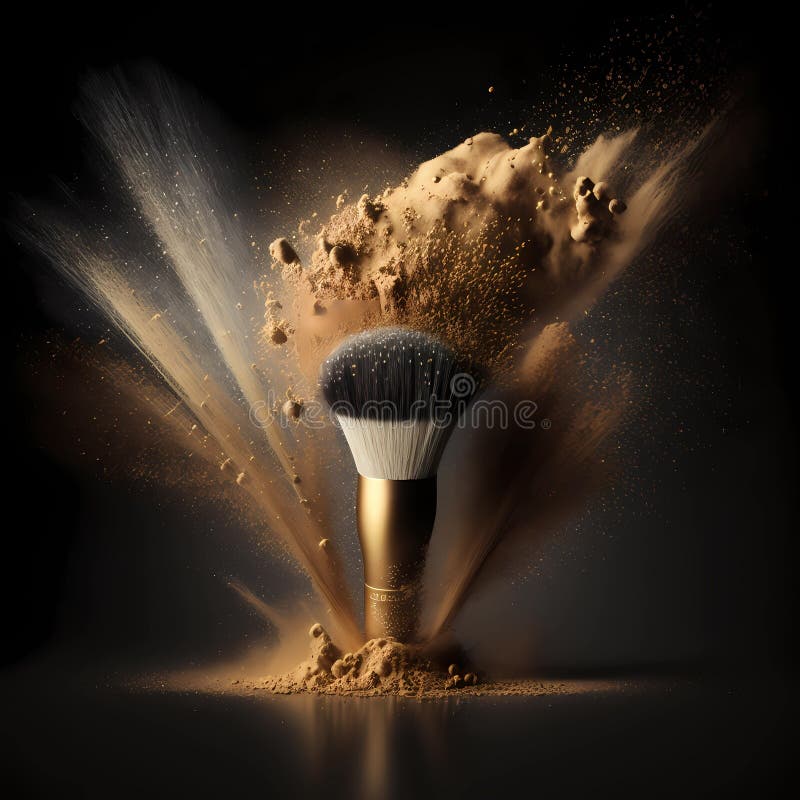 Abstract Makeup Brush with Splashes in Motion Stock Illustration ...