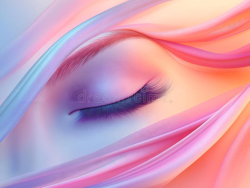 Abstract Makeup Design Swirling Pastel Hues Stock Illustration ...