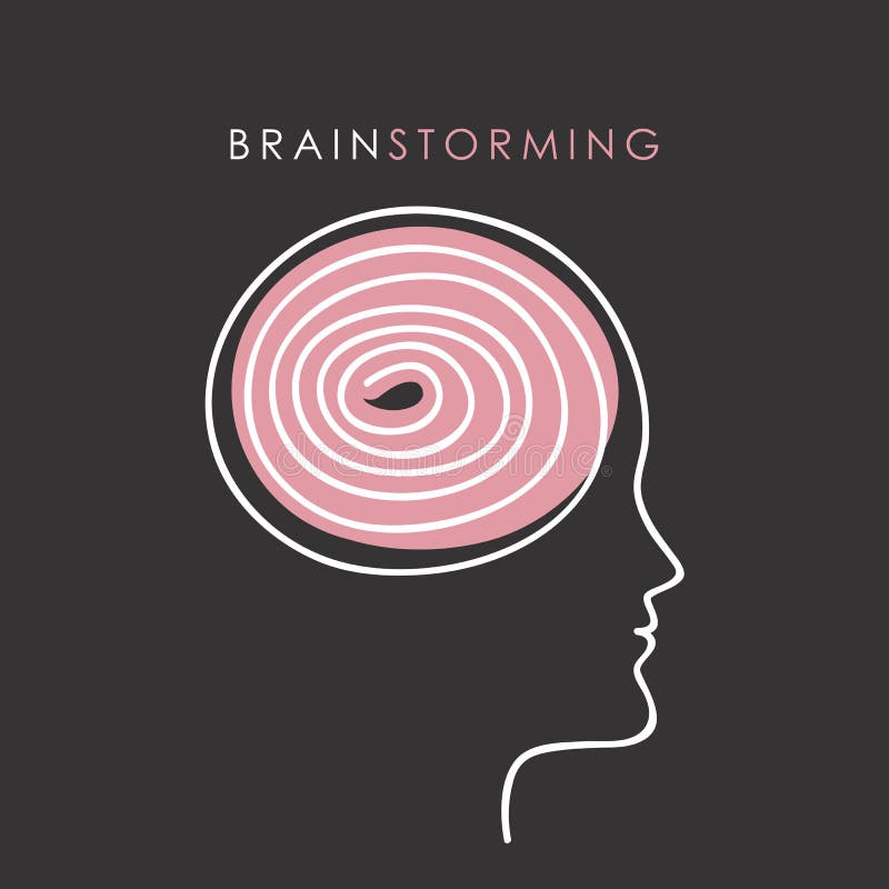 Abstract Male Head Brain Strorming Concept Stock Vector - Illustration ...