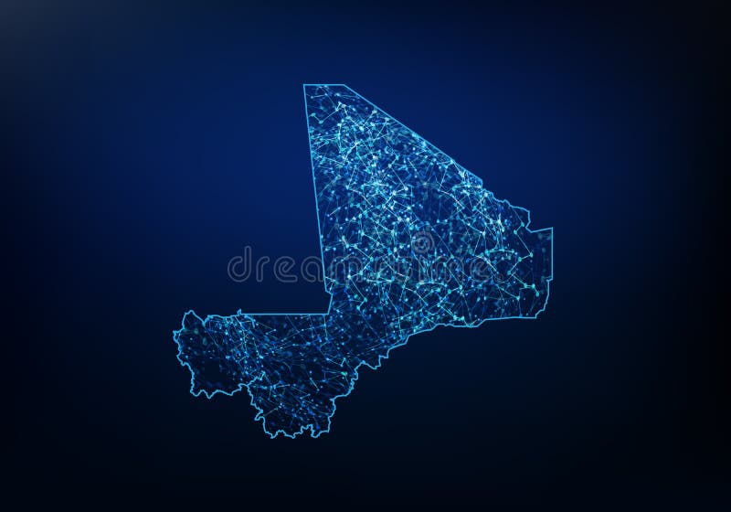 Abstract of Mali Map Network, Internet and Global Connection Concept ...