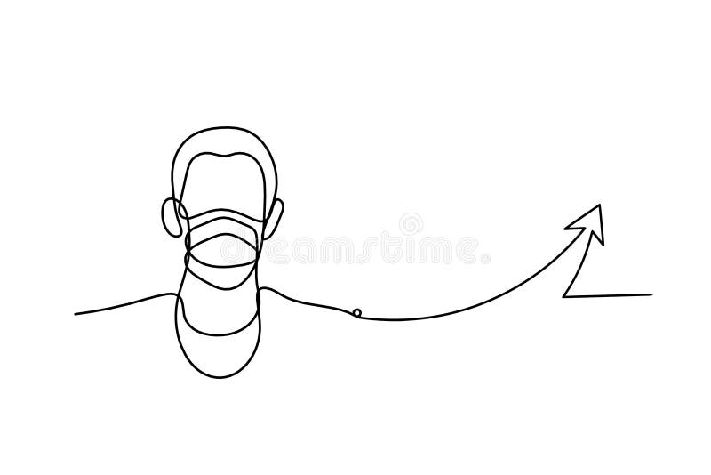 Abstract Man Face with Mask and Globe with Direction Stock Illustration ...