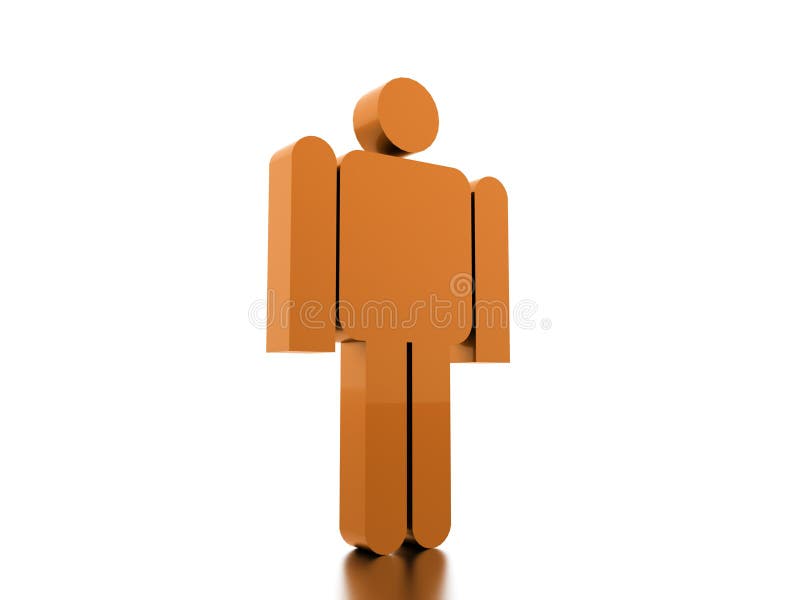Abstract Man Figure Rendered on White Background Stock Illustration ...