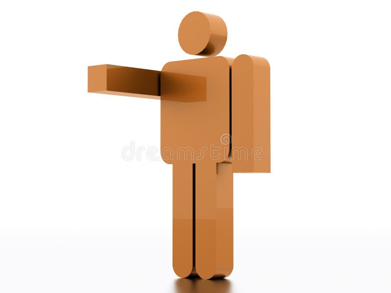 Abstract Man Figure Rendered on White Background Stock Illustration ...