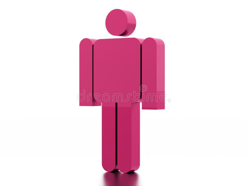 Abstract Man Figure Rendered on White Background Stock Illustration ...