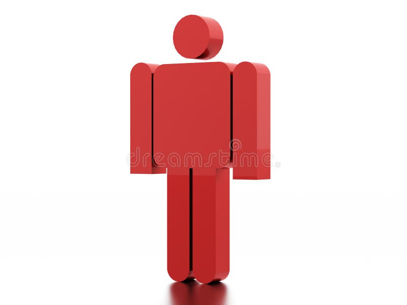 Abstract Man Figure Rendered on White Background Stock Illustration ...