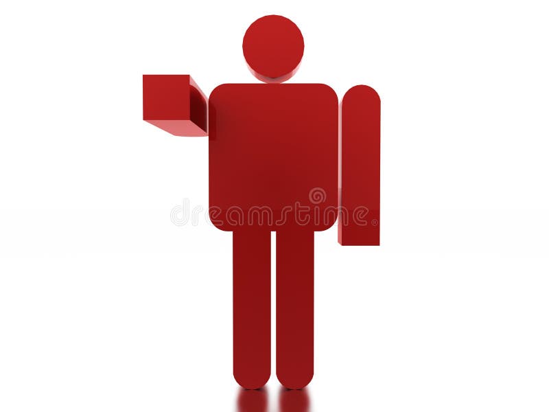 Abstract Man Figure Rendered on White Background Stock Illustration ...