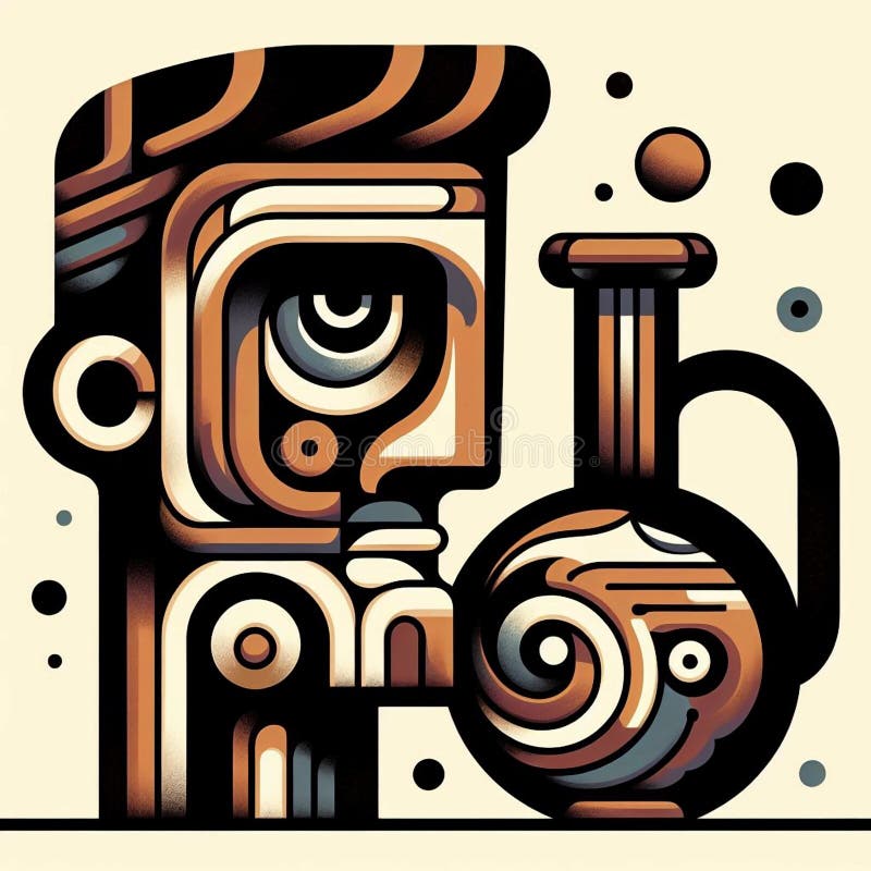 Abstract Man with Flask stock vector. Illustration of beautiful - 324107242