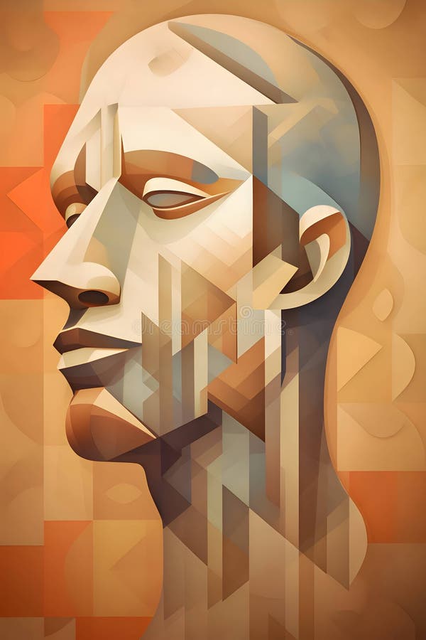 Abstract Man Head in Profile, Polygonal Style. Vector Illustration ...
