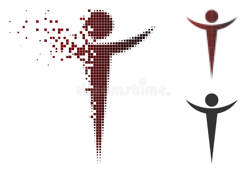 Dispersed Pixelated Halftone Abstract Man Icon Stock Vector ...