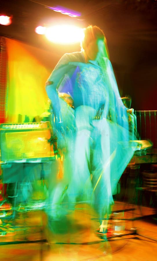 Abstract Man Jumping at Music Concert Stage Stock Image - Image of ...
