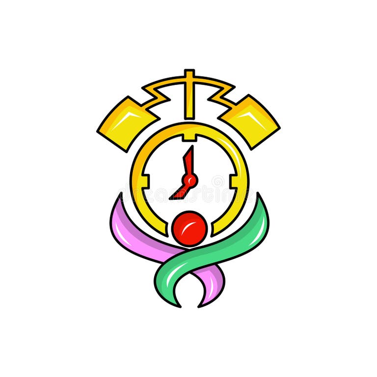 Abstract Man Raising Alarm Clock, Logo Design Simple Modern. Solid ...