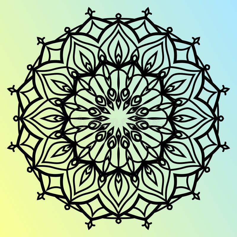 Abstract Mandala Art Outline Circular Basic Design Spiritual Round ...