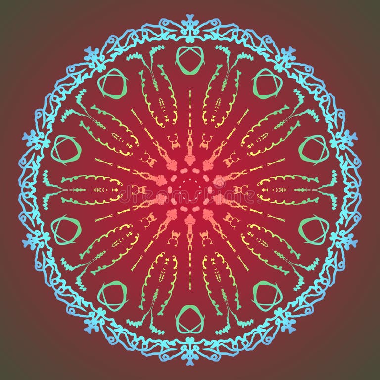 Abstract Mandala. Digital Design with Funky Lines Stock Illustration ...