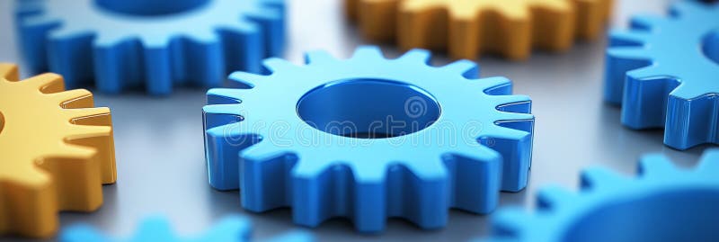 Abstract Manufacturing Design Featuring Blurred Gears and Cogs in ...